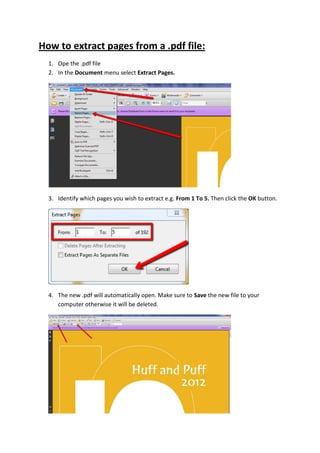 How to extract pages from a | PDF | Technology & Computing