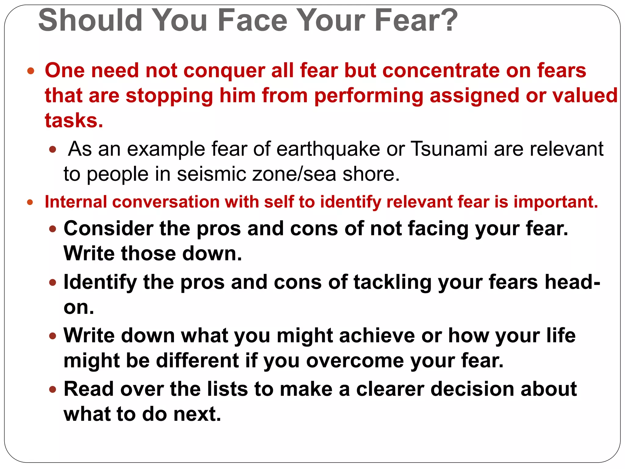 How to face fear | PPTX