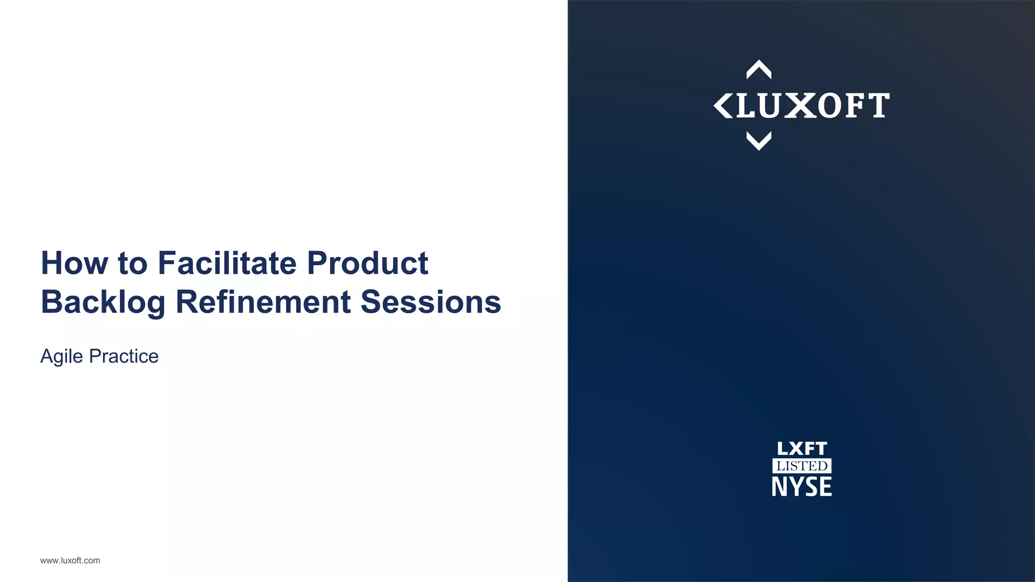 How to facilitate product backlog refinement sessions | PPTX