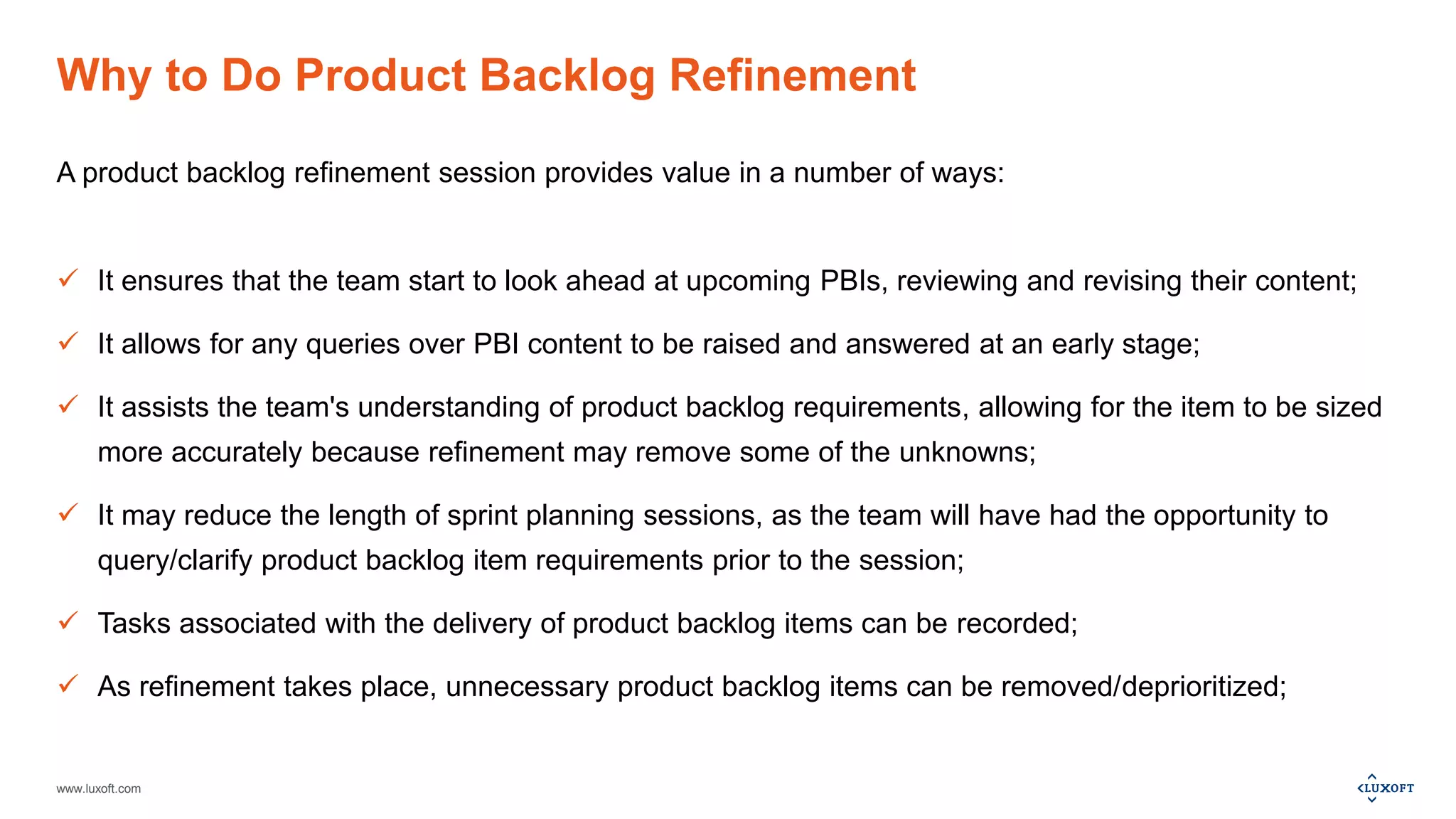 How to facilitate product backlog refinement sessions | PPTX