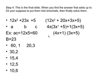 How to factor powerpoint | PPT | Physics | Science