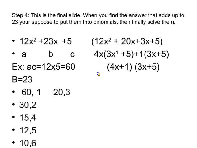 How to factor powerpoint | PPT