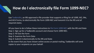 How to File Form 1099 NEC Online | A Complete Guide | PPT