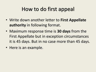 How to file rti application under rti act | PPTX