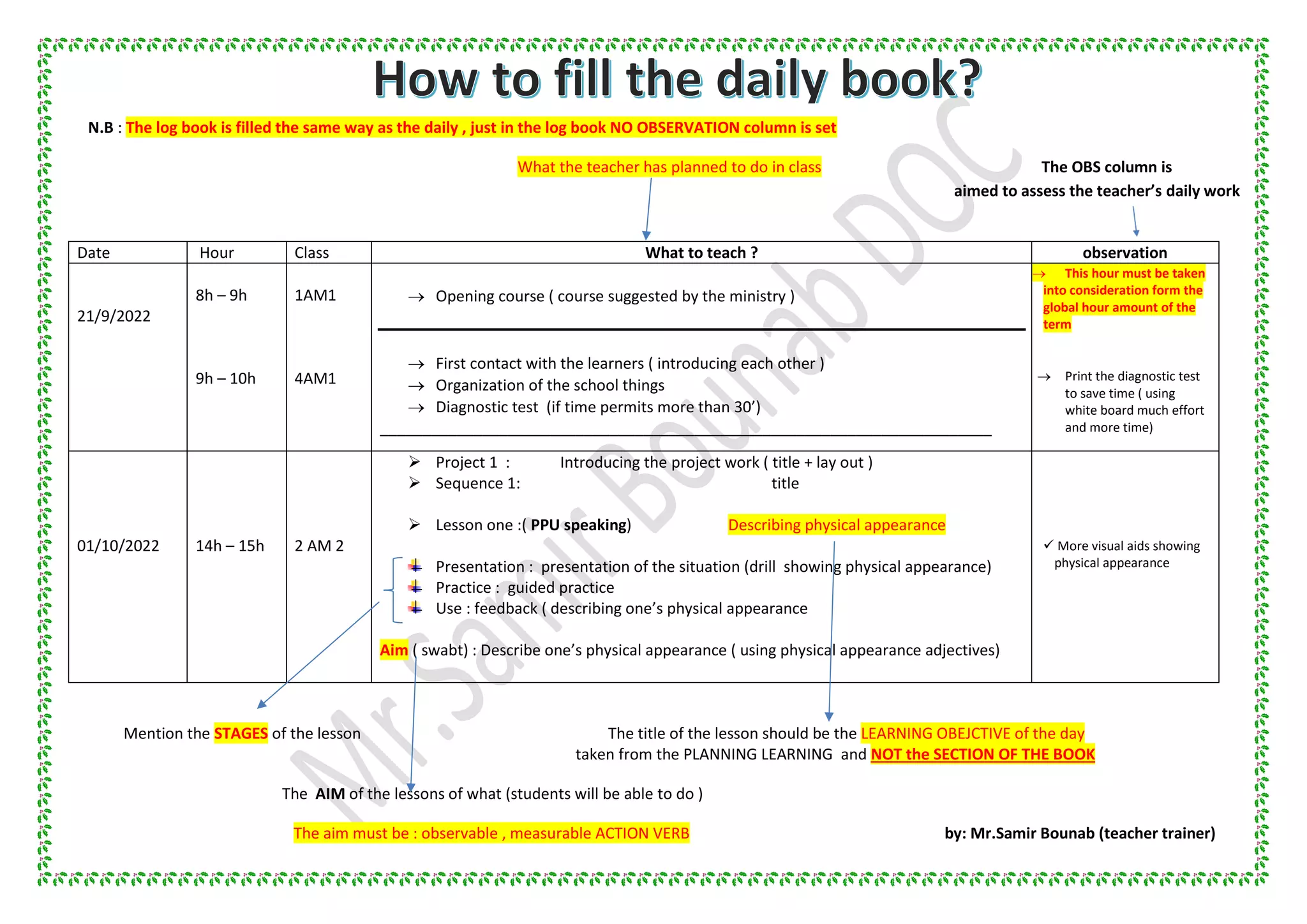 how to fill the daily book.pdf