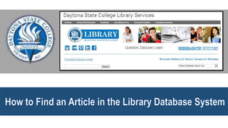 How to find an article | PPT