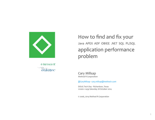 How to find and fix your Oracle application performance problem | PPT