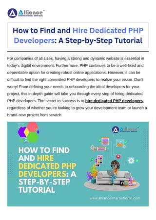 How to Find and Hire Dedicated PHP Developers, A Step-by-Step Tutorial.pdf