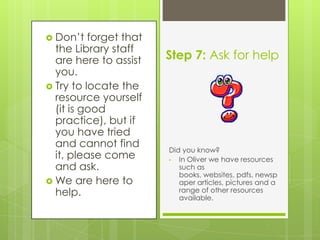 How to find books and other resources in the library | PPTX