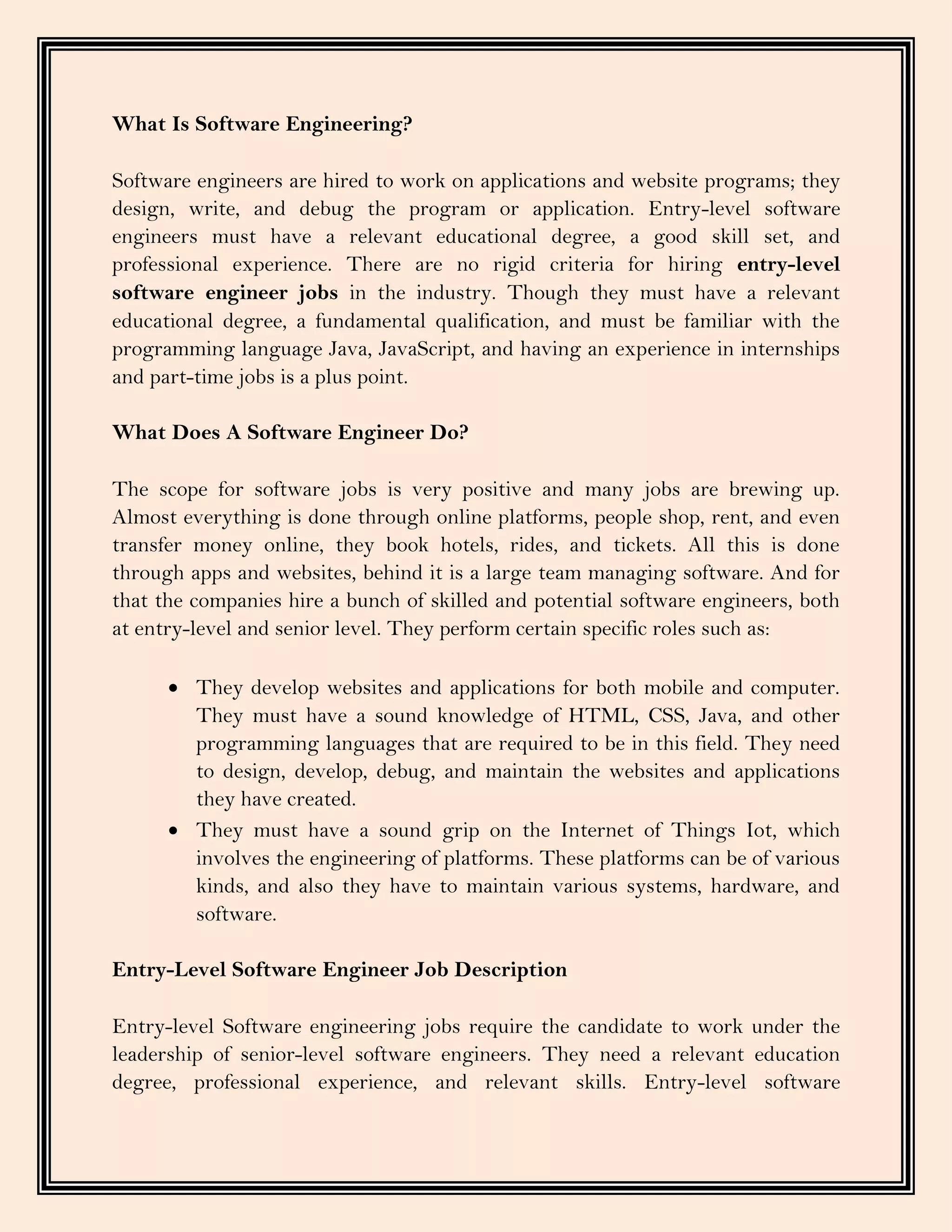 How to Find Entry Level Software Engineer Jobs | PDF