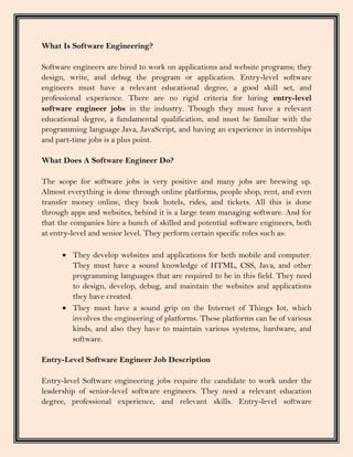 How to Find Entry Level Software Engineer Jobs | PDF | Job Market | Economy