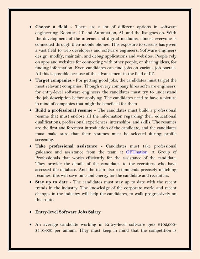 How to Find Entry Level Software Engineer Jobs | PDF