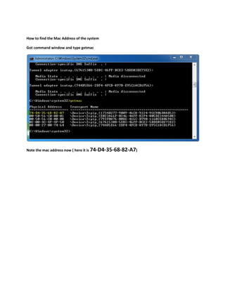 How to find ip and mac address | PDF