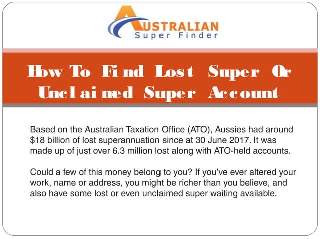 How to find lost super or unclaimed super account | PPT
