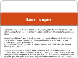 How to find lost super or unclaimed super account | PPT
