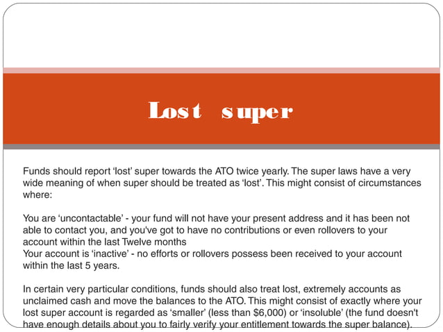 How to find lost super or unclaimed super account | PPT | Free Download