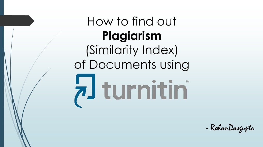How to find out Plagiarism or Similarity Index of Documents using ...