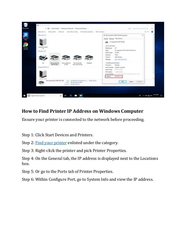 How to Find Printer IP Address | PDF