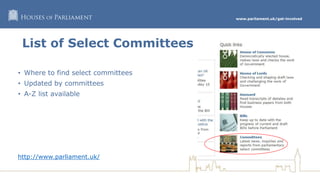 How to find select committees on the parliament website | PPT | Free ...