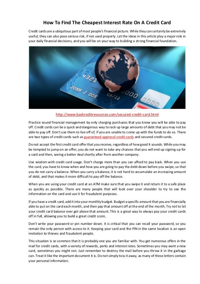 How To Find The Cheapest Interest Rate On A Credit Card how-to-find-the-cheapest-interest-rate-on-a-credit-card