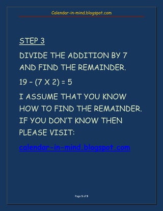 How to find the day from date mentally? | PDF