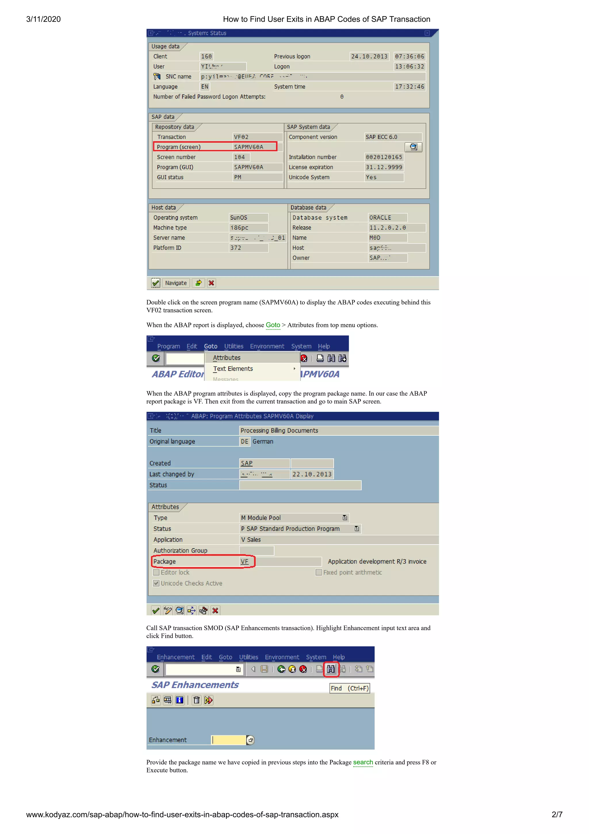 How to find user exits | PDF