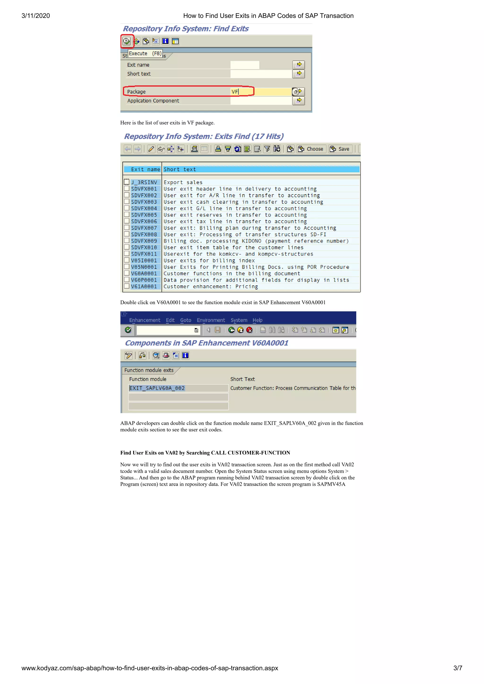 How to find user exits | PDF
