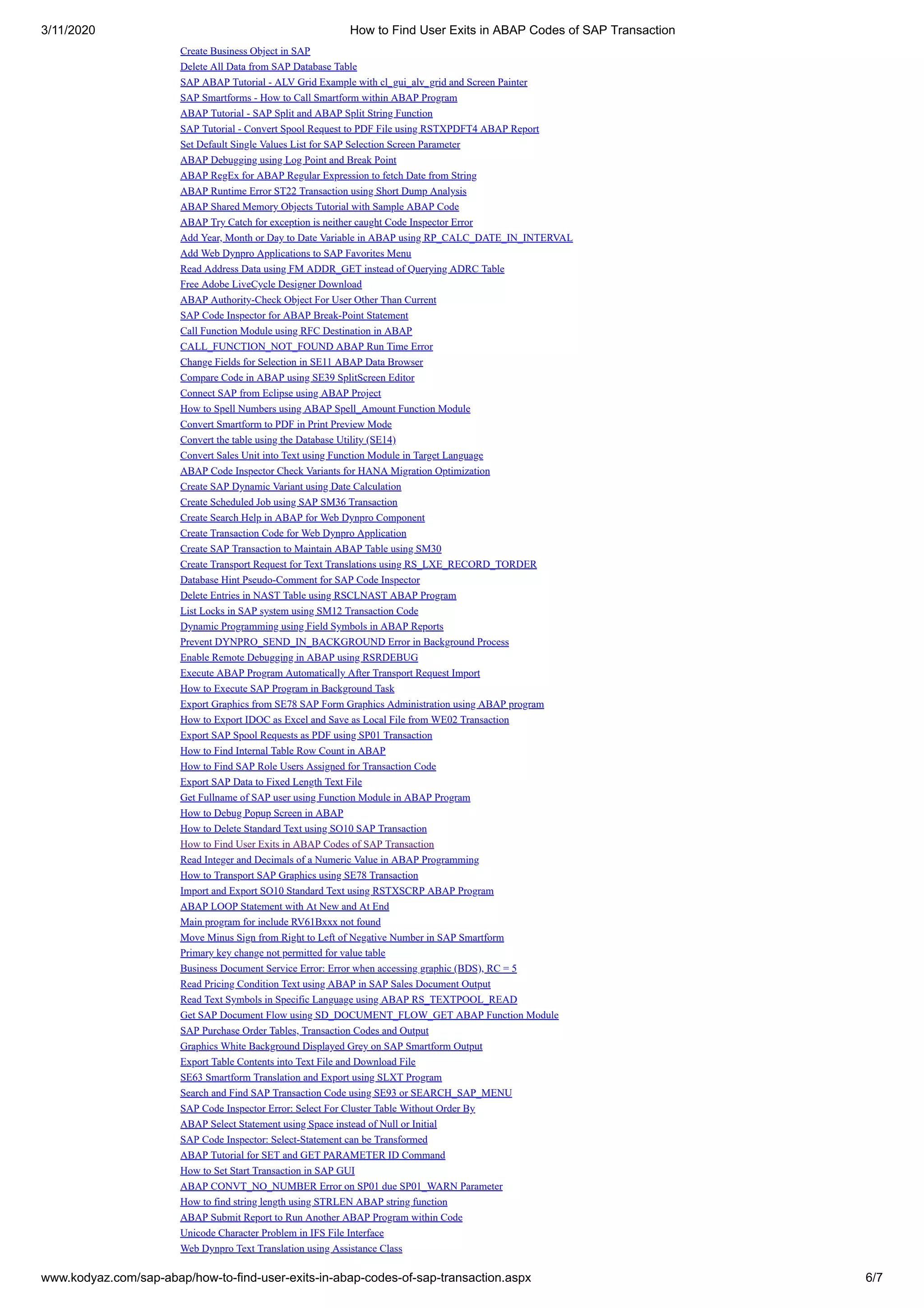 How to find user exits | PDF