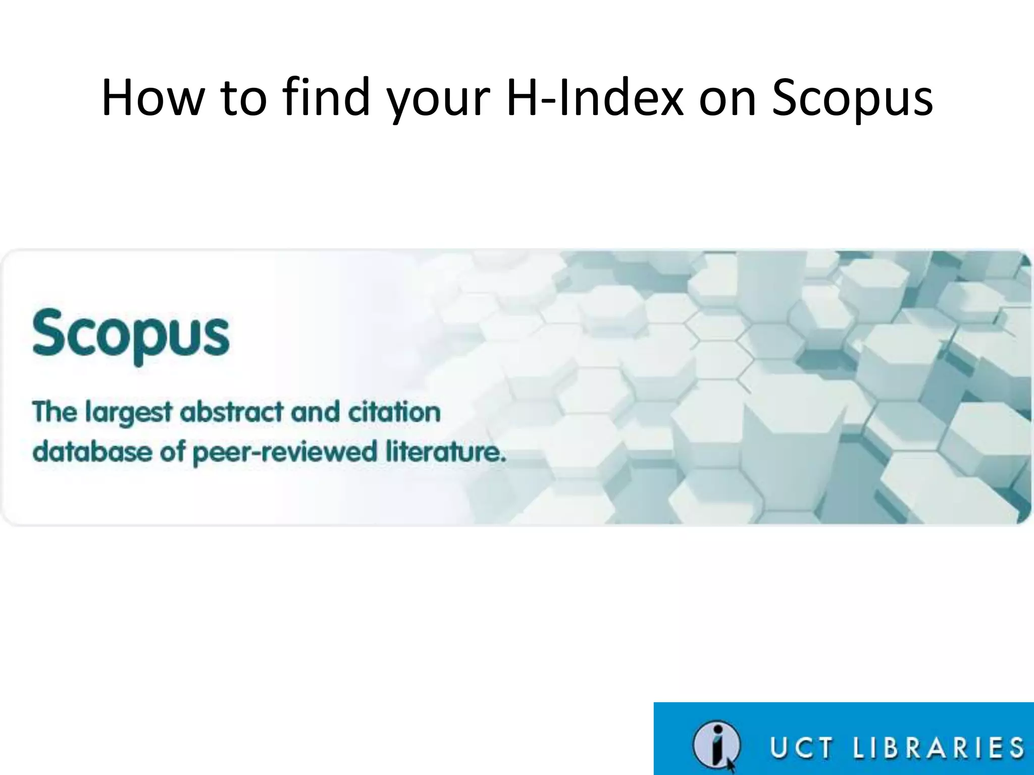 How to find your h index on Scopus | PPT
