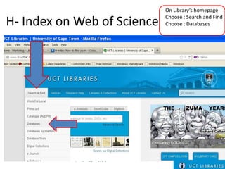 How to find your h index in Web-Of-Science | PPT