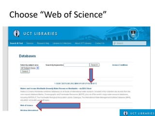 How to find your h index in Web-Of-Science | PPT