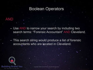 How to find your ideal clients part 1 Boolean operators - original | PPT