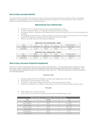 How to Fit Lacrosse Gear | PDF