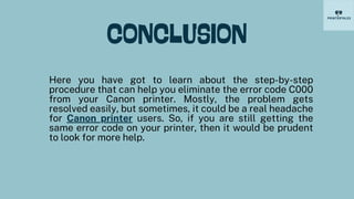 How to Fix the C000 Error Canon Printer? | PDF