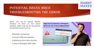 How to Fix Device Timeout 18 Error On Cricut Machine? | PDF
