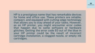 How to Fix E0 HP Printer Error from your device | PDF