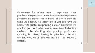 How to Fix Epson 7720 Not Printing Color Problem | PDF