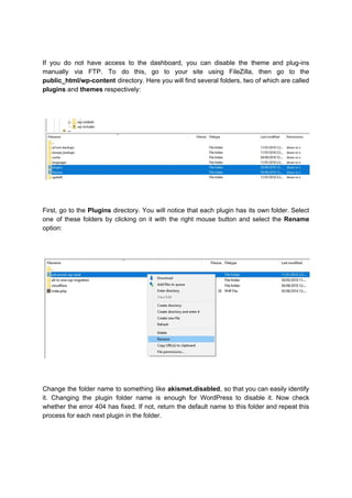 How to Fix Error 404 in Wordpress | PDF