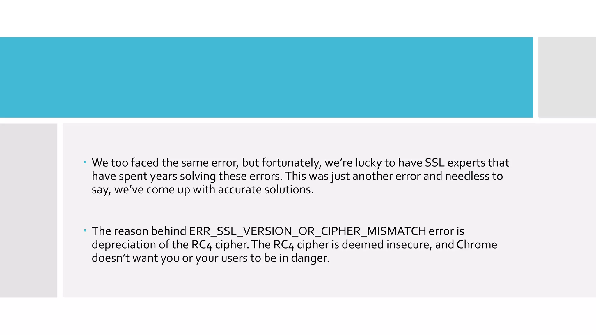 How to Fix ERR_SSL_VERSION_OR_CIPHER_MISMATCH Error | PPT