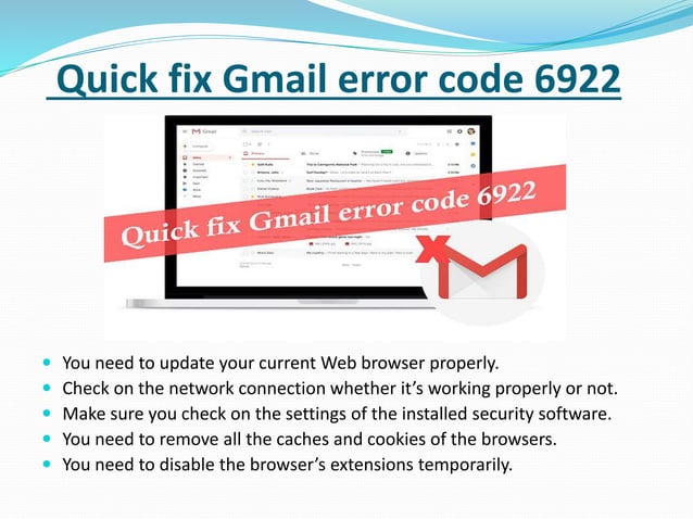 How to fix gmail error code 6922? | PPTX | IT and Internet Support ...