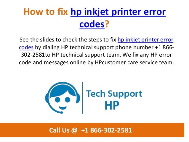 How to fix hp inkjet printer error codes call us @ +1 866 302-2581