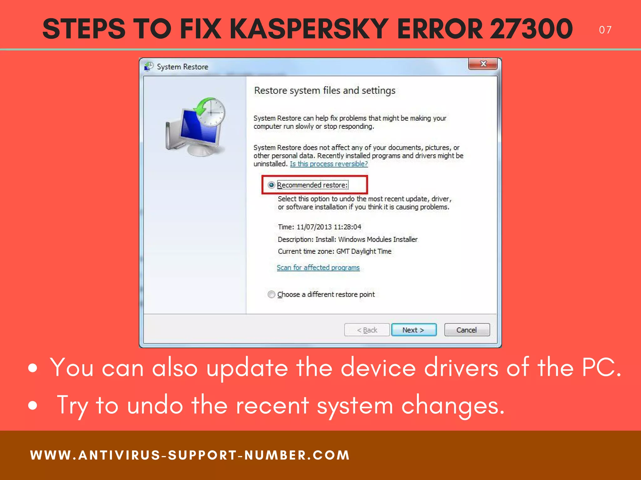 How to fix kaspersky error 27300 - Easy Steps | PDF