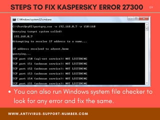 How to fix kaspersky error 27300 - Easy Steps | PDF