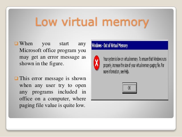 How to fix low virtual memory in windows