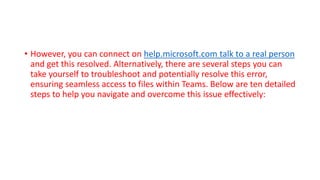 How to fix Ms teams Error.pptx