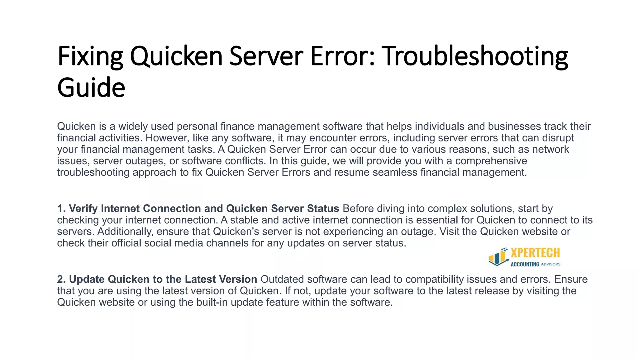 How to Fix Quicken Server Error.pptx