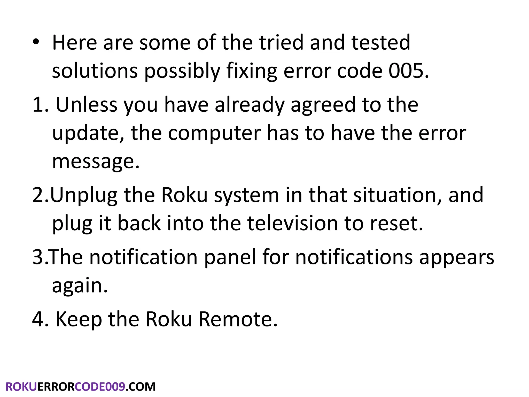 How to fix Roku error code 005 | PPTX