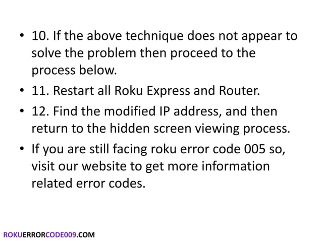 How to fix Roku error code 005 | PPT