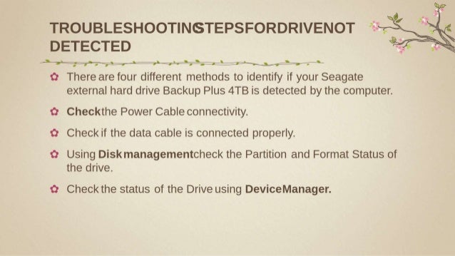 How To Fix Seagate Backup Plus 4TB Desktop Drive Not Detected? | PPTX