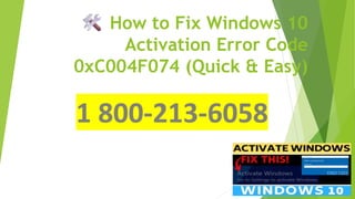 How to Fix Windows 10 Activation Error help | PDF